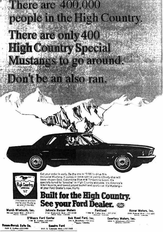 CaliforniaSpecial.com - 1966-1968 High Country Special Mustang ...
